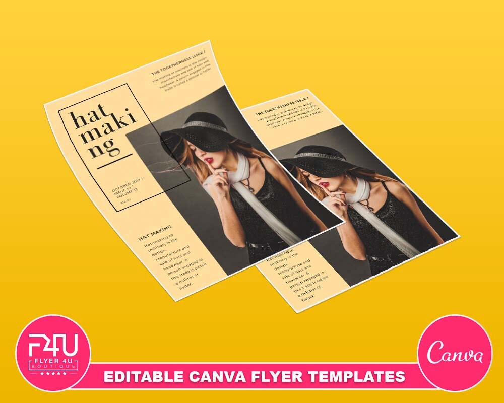 Hat Making Flyer, DIY Canva Hat Making Flyer Template 2022, Editable ...