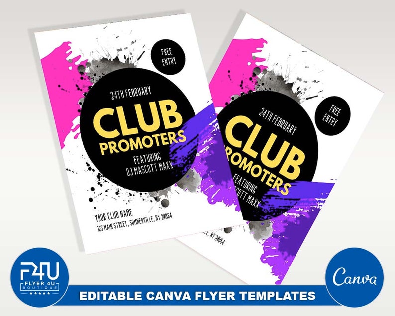 Club Promoters Flyer DIY Canva Club Promoters Flyer Template - Etsy