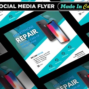 Smartphone Flyer, DIY Canva Smartphone Flyer Template 2022, Editable ...