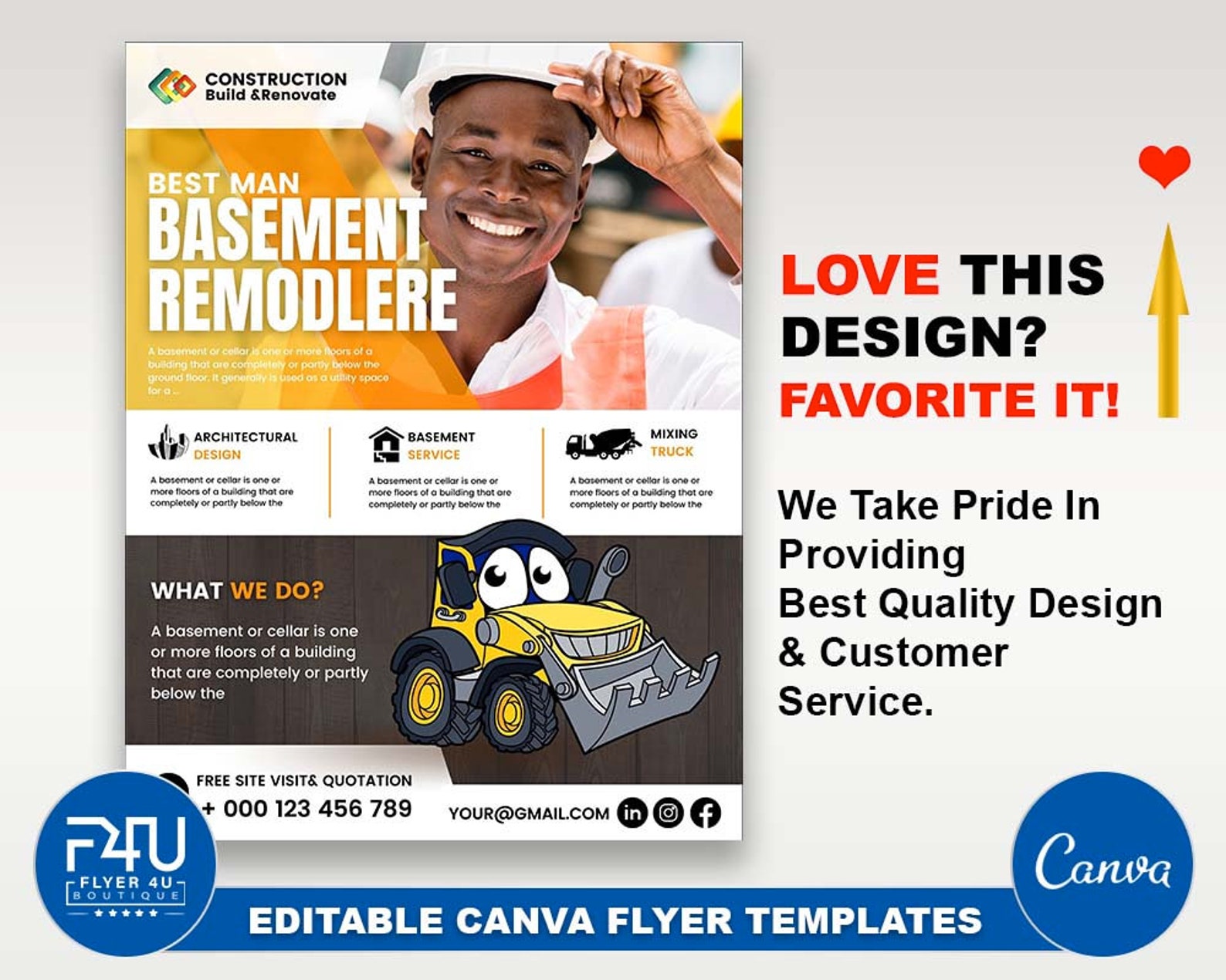 Basement Remodeler Flyer DIY Canva Basement Remodeler Flyer | Etsy