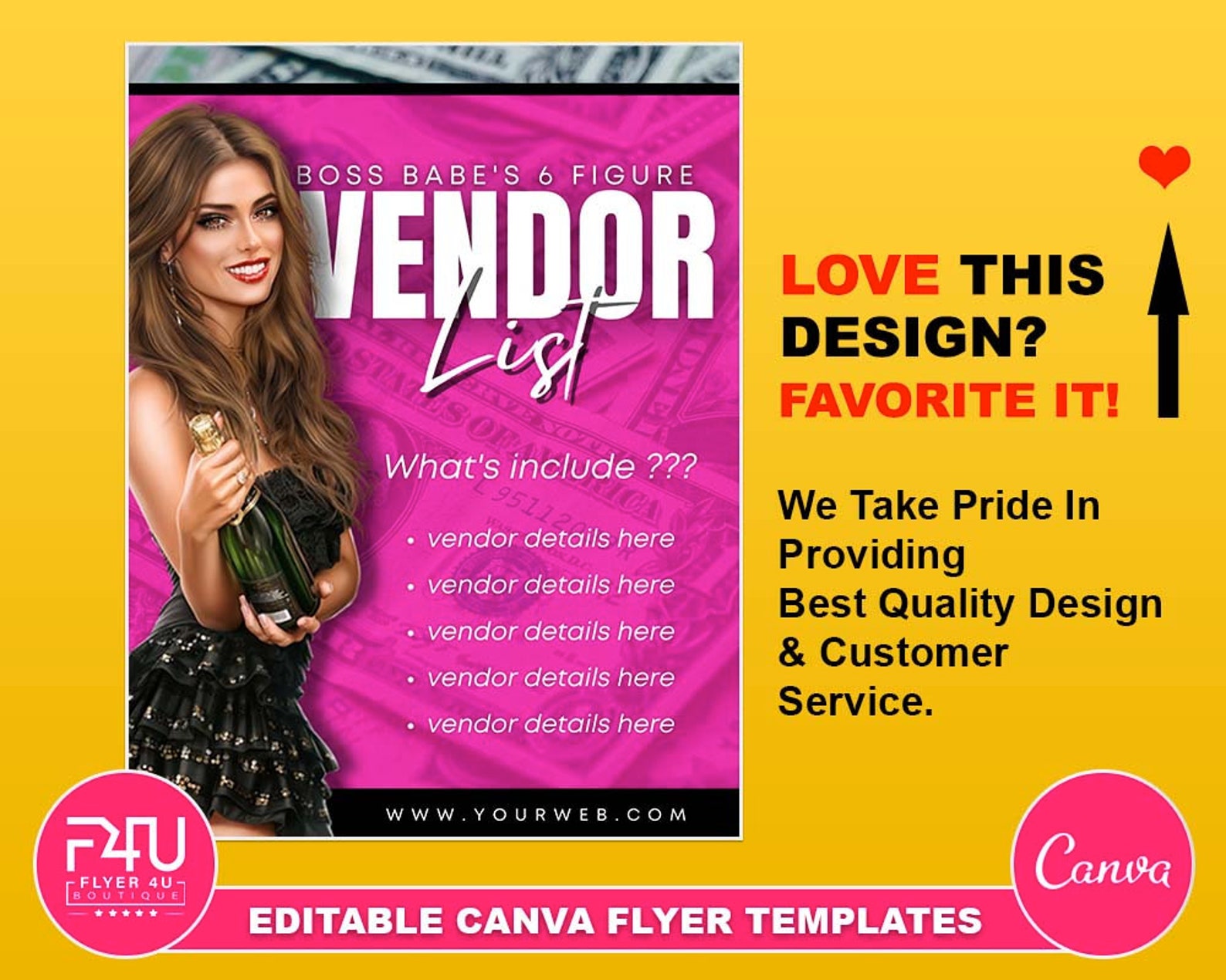 Vendor Flyer, DIY Canva Vendor Flyer Template, Editable Canva US Letter ...