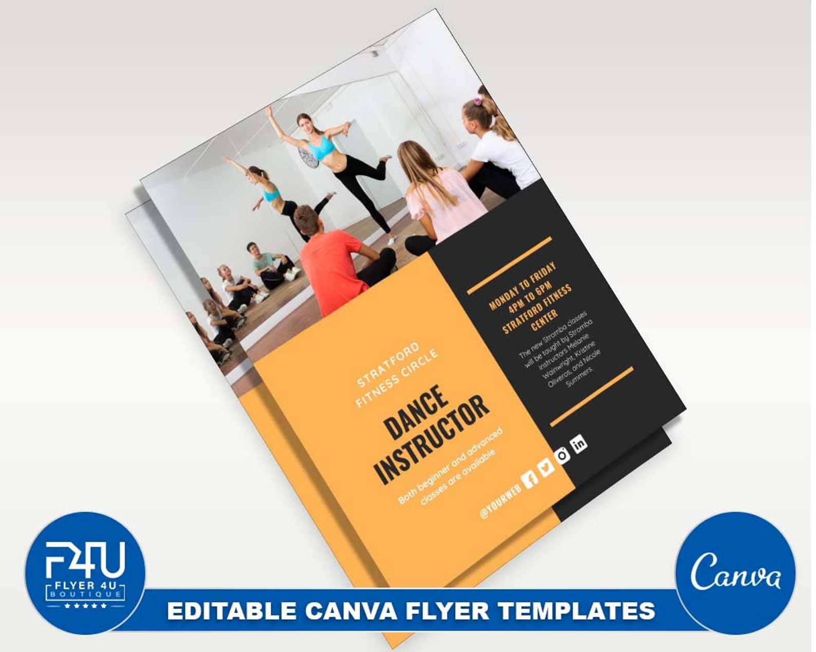 Dance Instructor Flyer DIY Canva Dance Instructor Flyer - Etsy