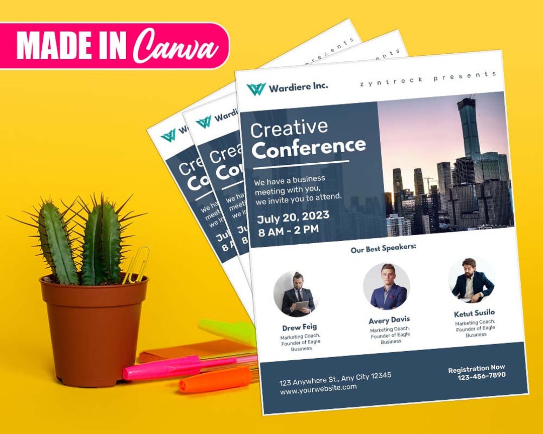 Creative Conference Flyer, DIY Canva Creative Conference Template ...
