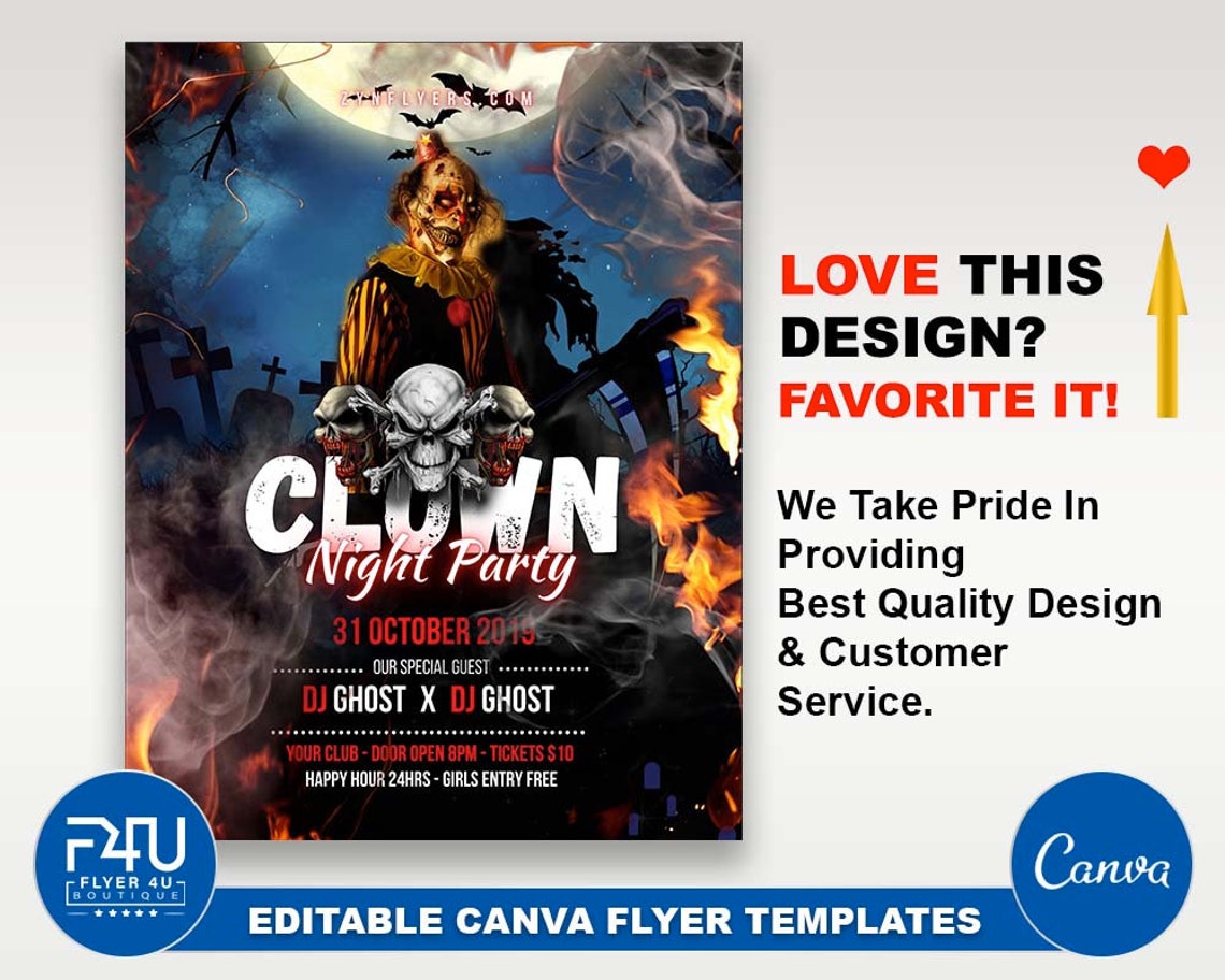 Clown Service Flyer DIY Canva Clown Service Flyer Template - Etsy