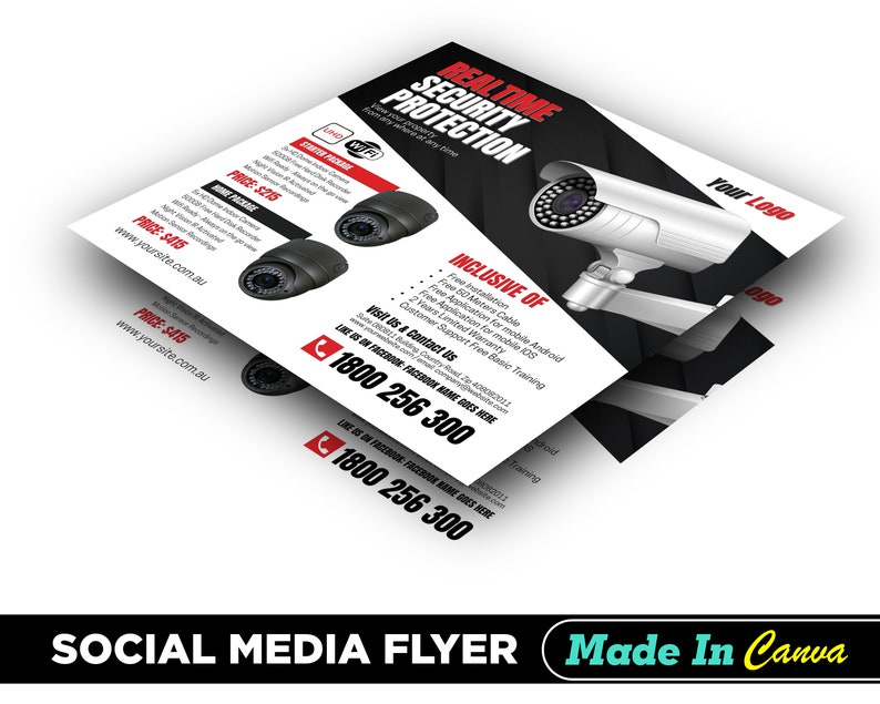 CCTV Camera Flyer, DIY CCTV Camera Shop Flyer Template, Editable Canva ...