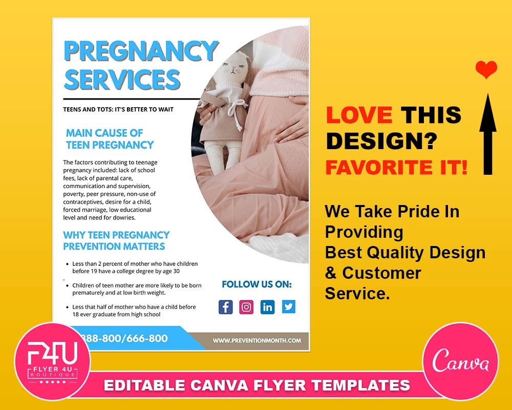 Pregnancy Services Ideas Flyer DIY Canva Pregnancy Services - Etsy