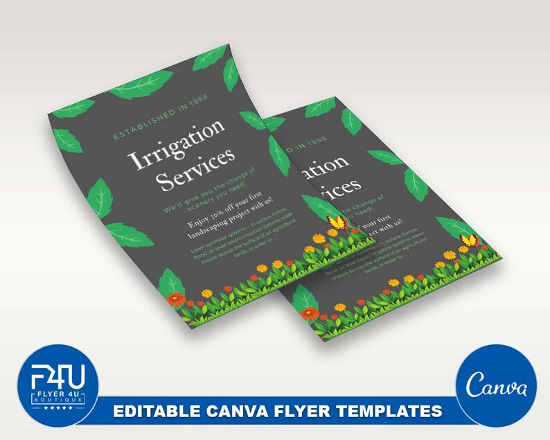 Irrigation Services Flyer DIY Canva Irrigation Servicesflyer - Etsy