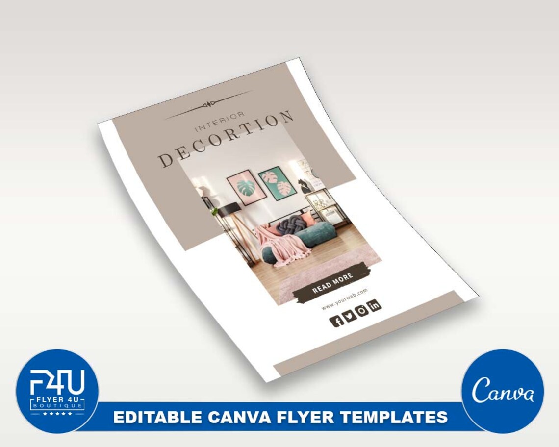 Interior Decorating DIY Canva Interior Decorating Flyer - Etsy