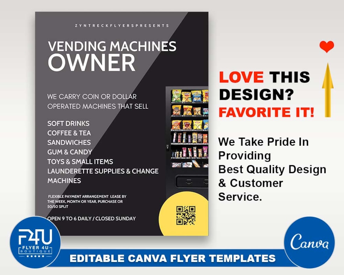 Vending Machine Flyer DIY Canva Vending Machine Template - Etsy