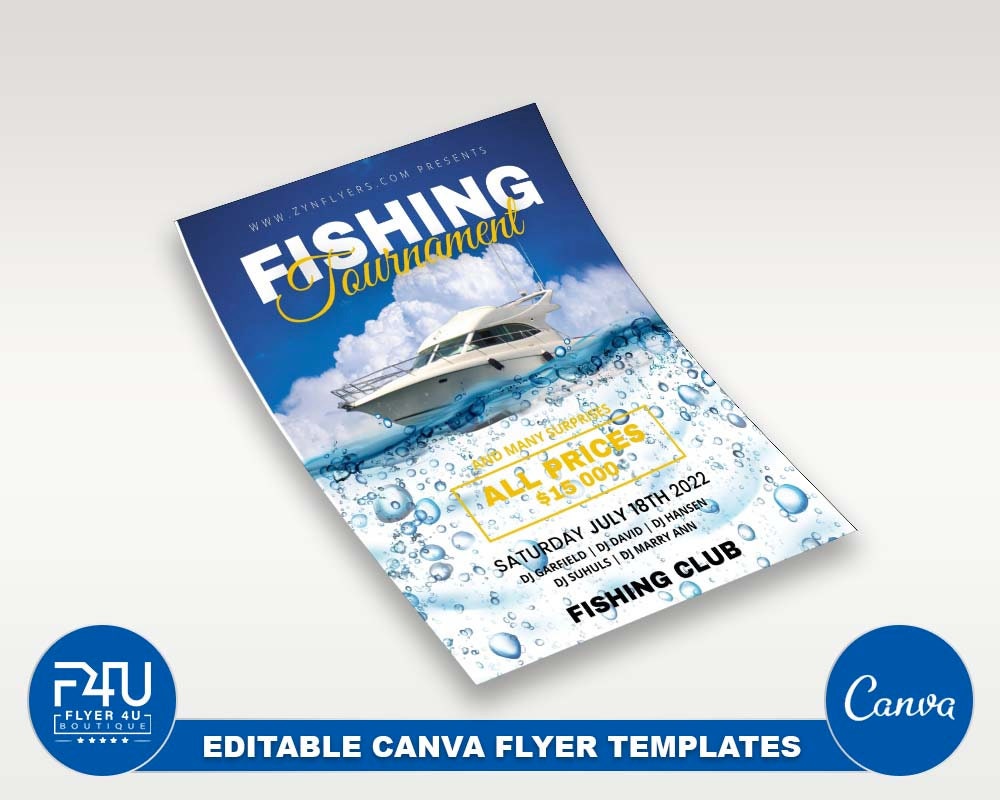 Sport Fishing Charter Boat Flyer, DIY Canva Sport Fishing Charter Boat ...