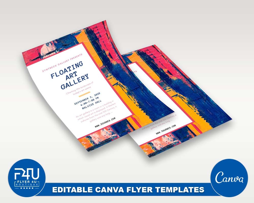 Floating Art Gallery Flyer DIY Canva Floating Art Gallery - Etsy