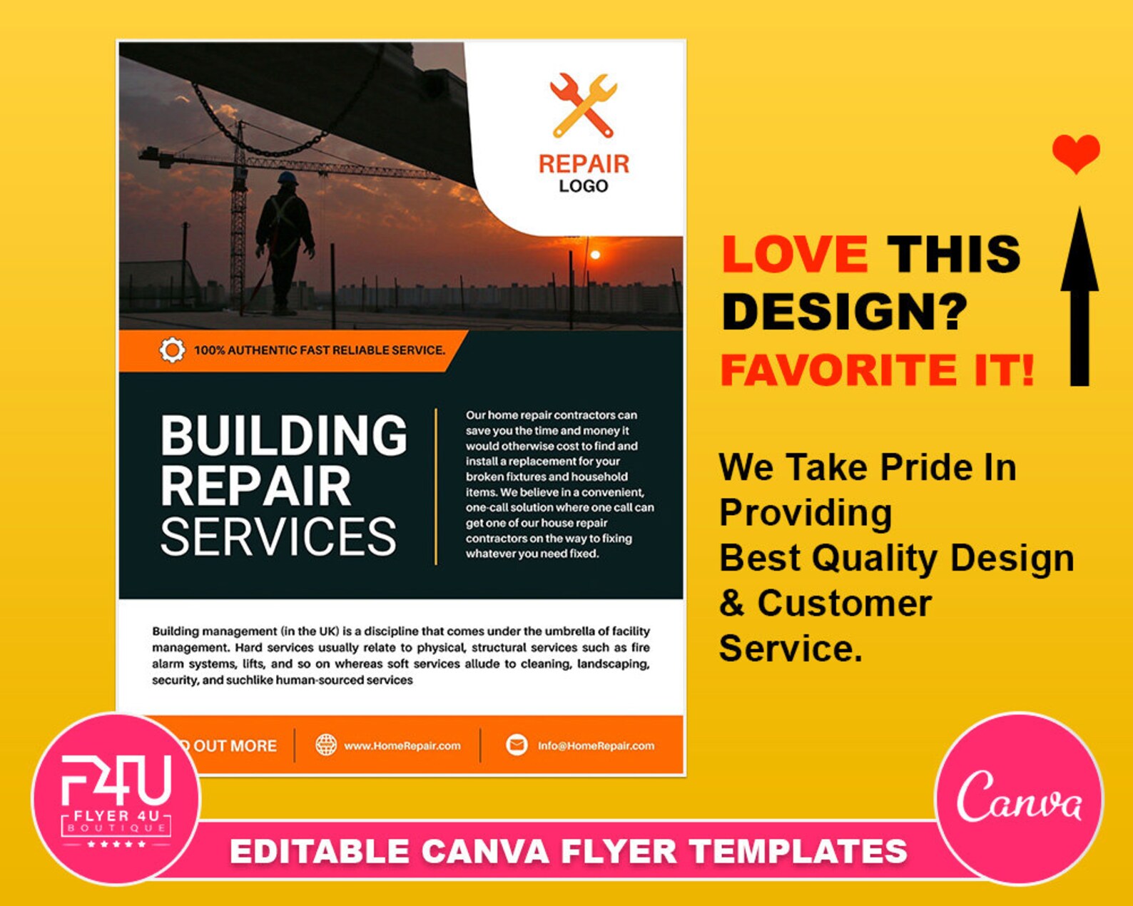 Building Maintenance Service Flyer, DIY Canva Building Maintenance ...
