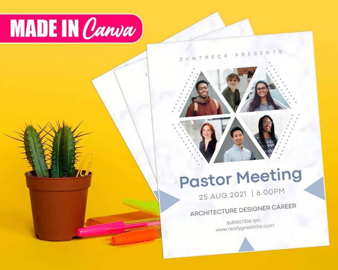 Pastor Meeting Flyer, DIY Canva Pastor Meeting Flyer Template, Editable ...