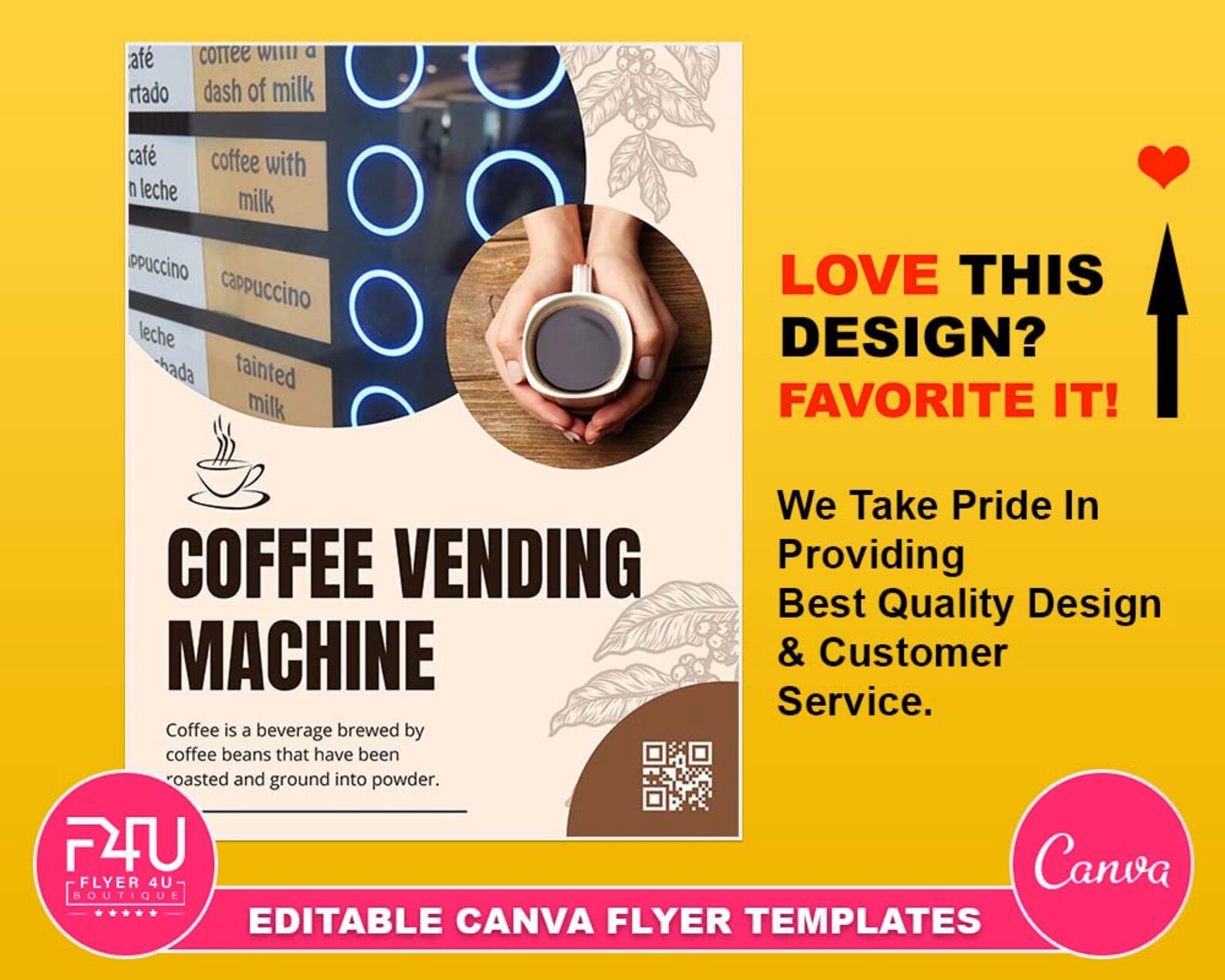 Coffee Vending Machine Flyer, DIY Canva Coffee Vending Machine Template ...