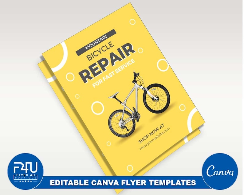 Bicycle Repair Flyer DIY Canva Bicycle Repair Flyer Template - Etsy