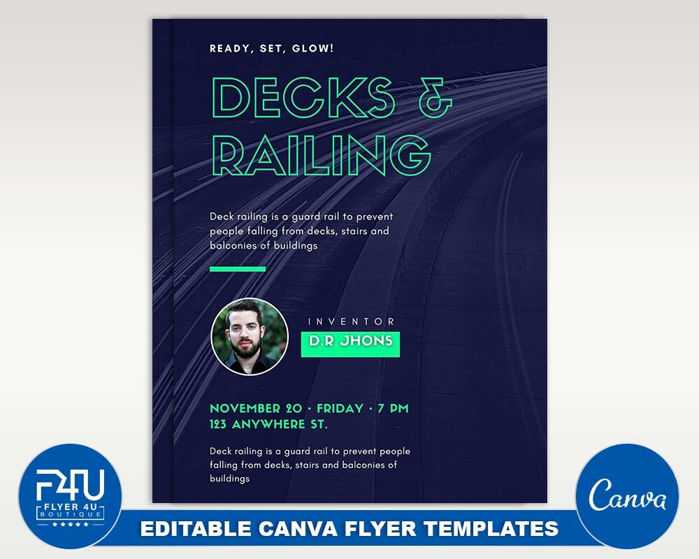 Decks and Railing Flyer DIY Canva Decks & Railing Template - Etsy