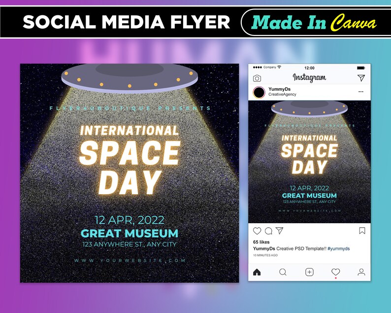 Space Flyer DIY Canva Space Flyer Template 2022 Editable - Etsy
