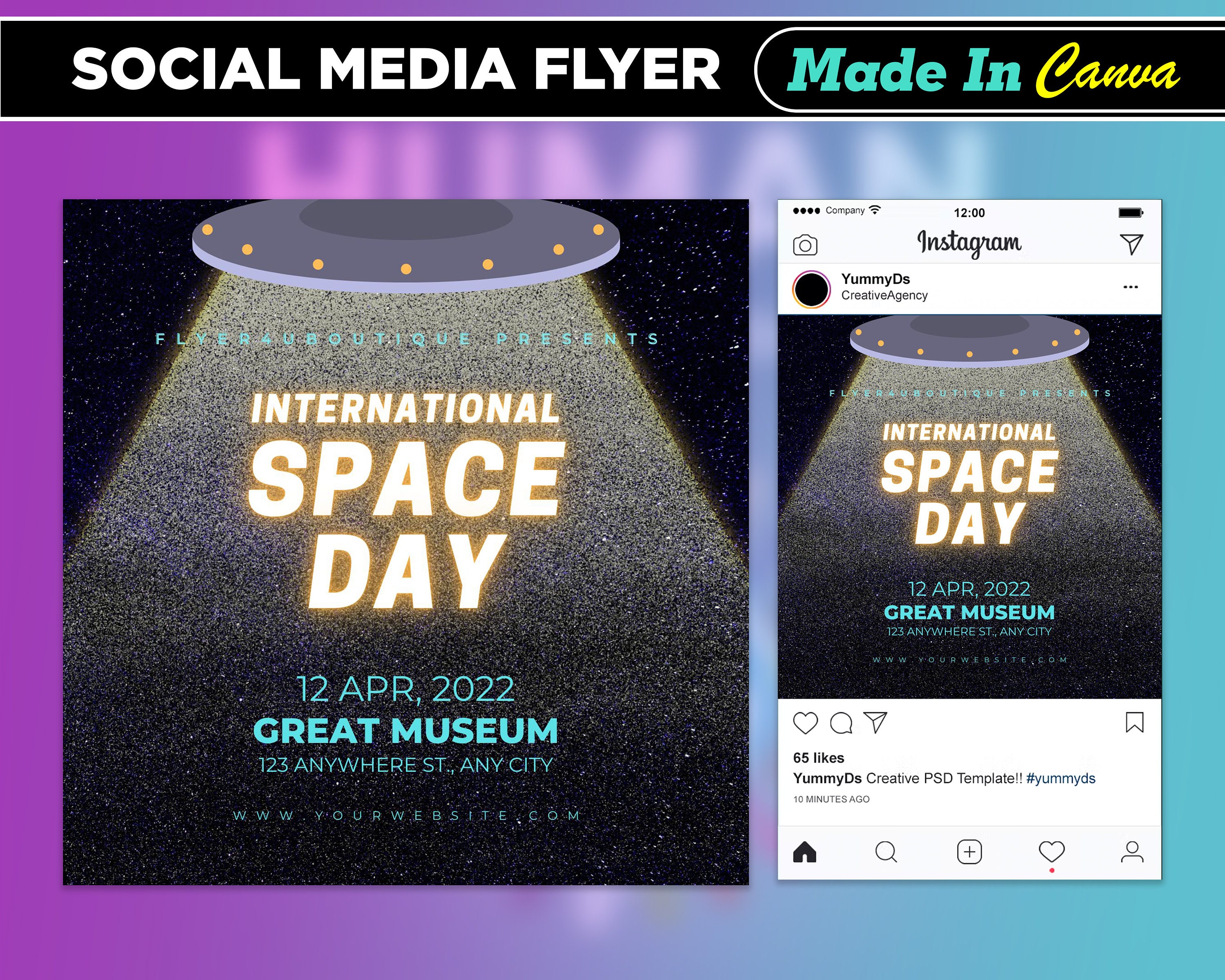 Space Flyer DIY Canva Space Flyer Template 2022 Editable - Etsy