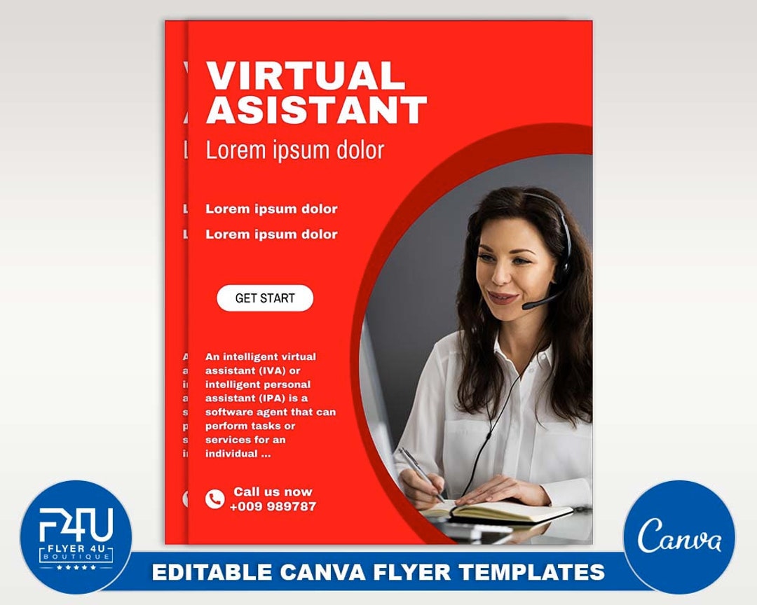 Virtual Assistant Flyer, DIY Canva Virtual Assistant Flyer Template ...