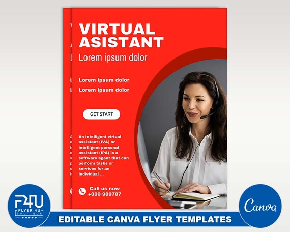 Virtual Assistant Flyer DIY Canva Virtual Assistant Flyer | Etsy