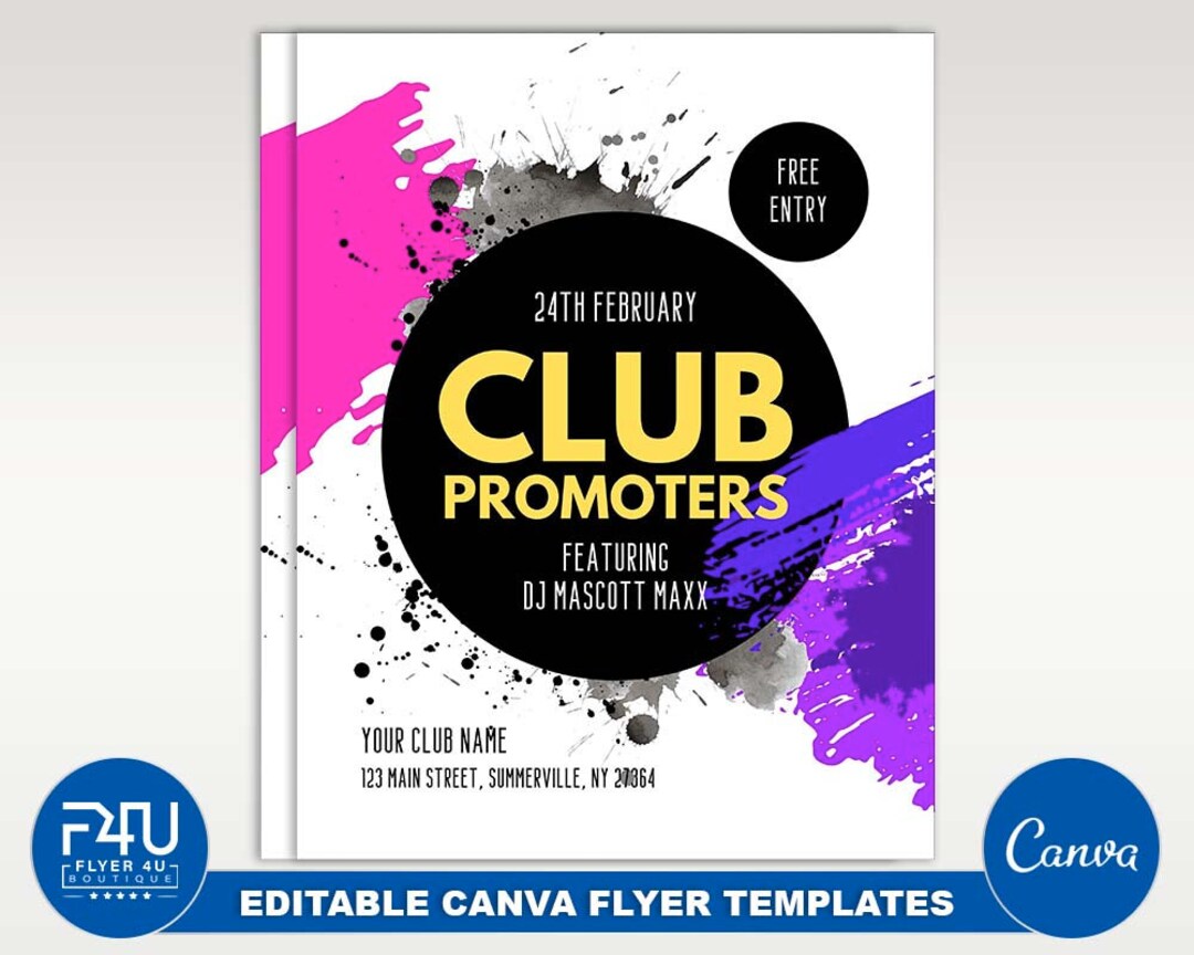 Club Promoters Flyer DIY Canva Club Promoters Flyer Template - Etsy