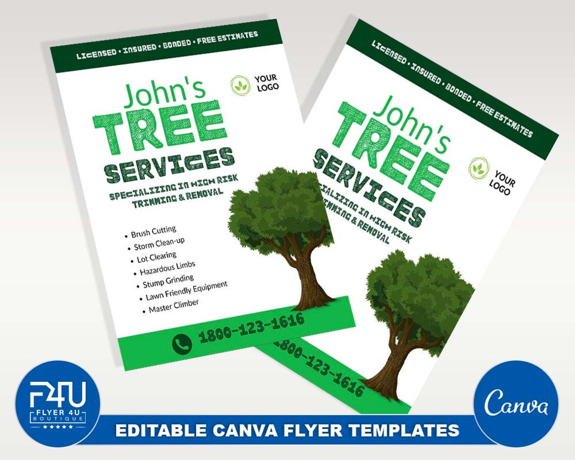 Tree Service Flyer DIY Canva Tree Service Flyer Template | Etsy