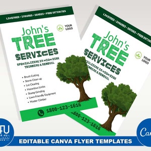 Tree Service Flyer DIY Canva Tree Service Flyer Template | Etsy
