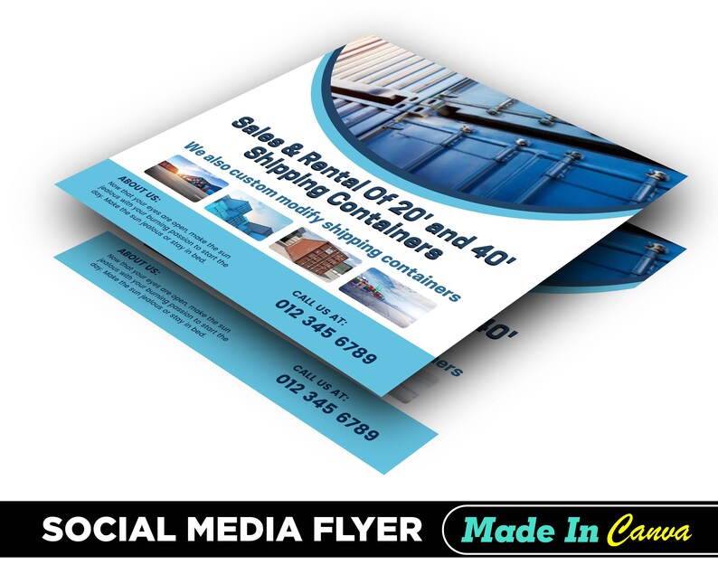 Shipping Container Flyer, DIY Canva Shipping Container Flyer Template ...