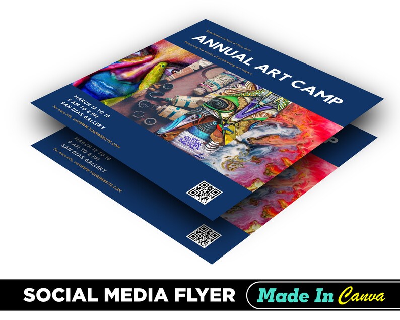 Art Camp Flyer, DIY Canva Art Camp Templates, Editable Canva Social ...