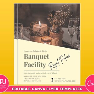 Banquet Facility Flyer, DIY Canva Banquet Facility Flyer Template 2022 ...
