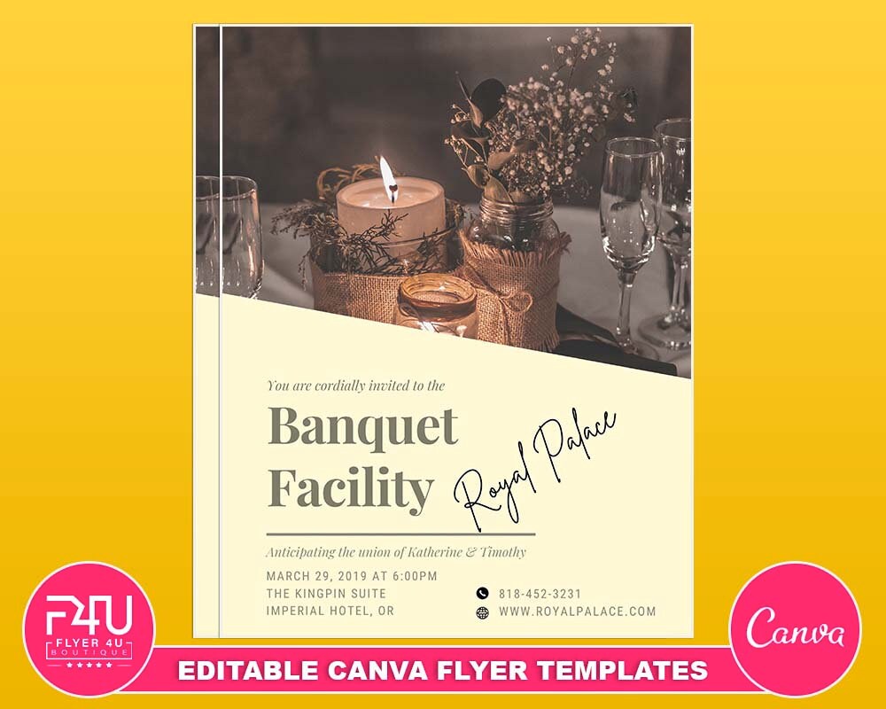 Banquet Facility Flyer, DIY Canva Banquet Facility Flyer Template 2022 ...