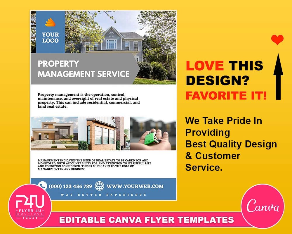 Property Management Service Flyer DIY Canva Property - Etsy
