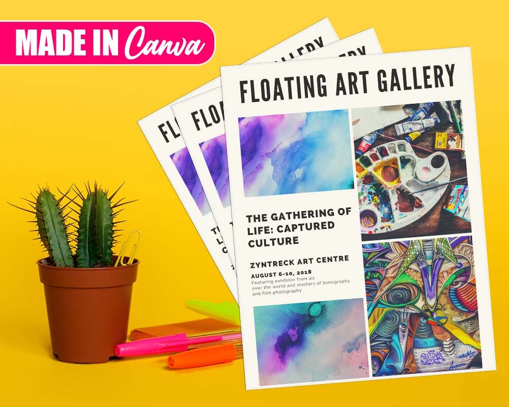 Floating Art Gallery Flyer, DIY Canva Floating Art Gallery Flyer ...
