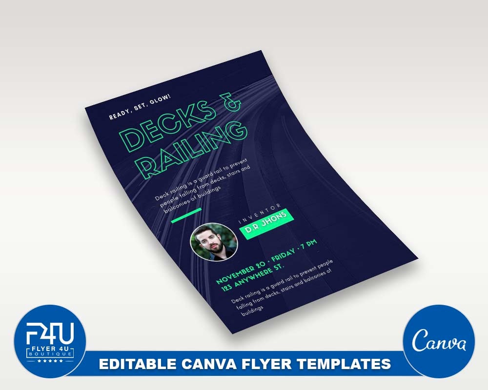 Decks and Railing Flyer DIY Canva Decks & Railing Template - Etsy