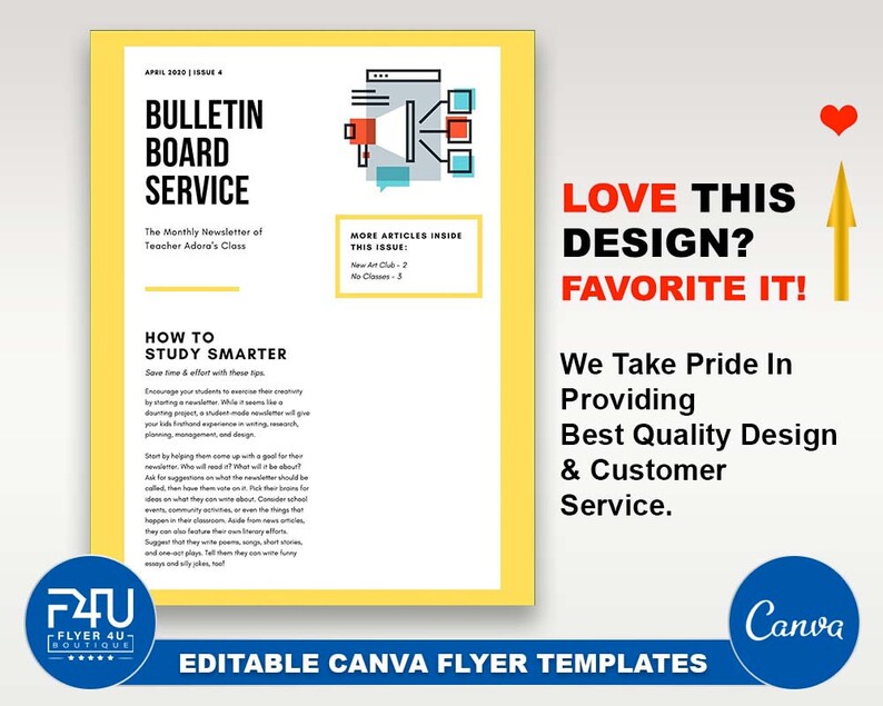 Bulletin Board Service Service Flyer DIY Canva Bulletin Board | Etsy