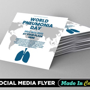 World Pneumonia Day Flyer, DIY Canva World Pneumonia Day Flyer Template ...