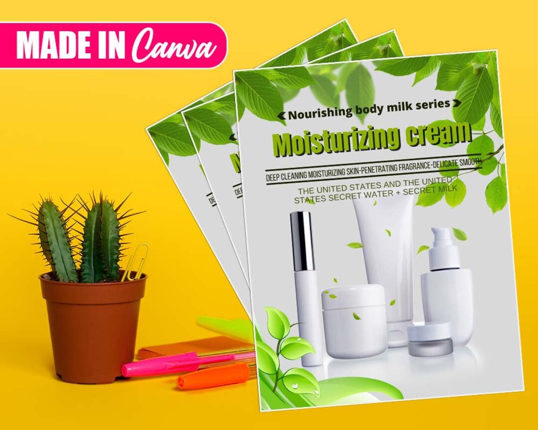Body Cream Flyer, DIY Canva Body Cream Templates, Editable Canva US ...