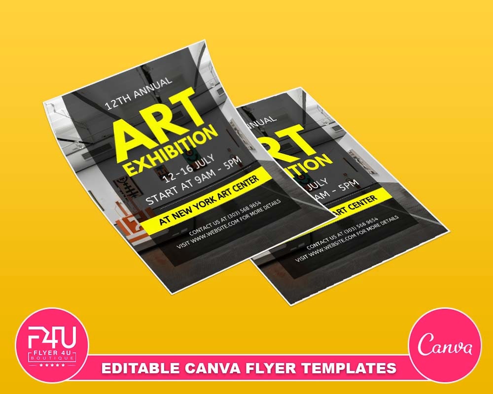 Floating Art Gallery Flyer DIY Canva Floating Art Gallery - Etsy