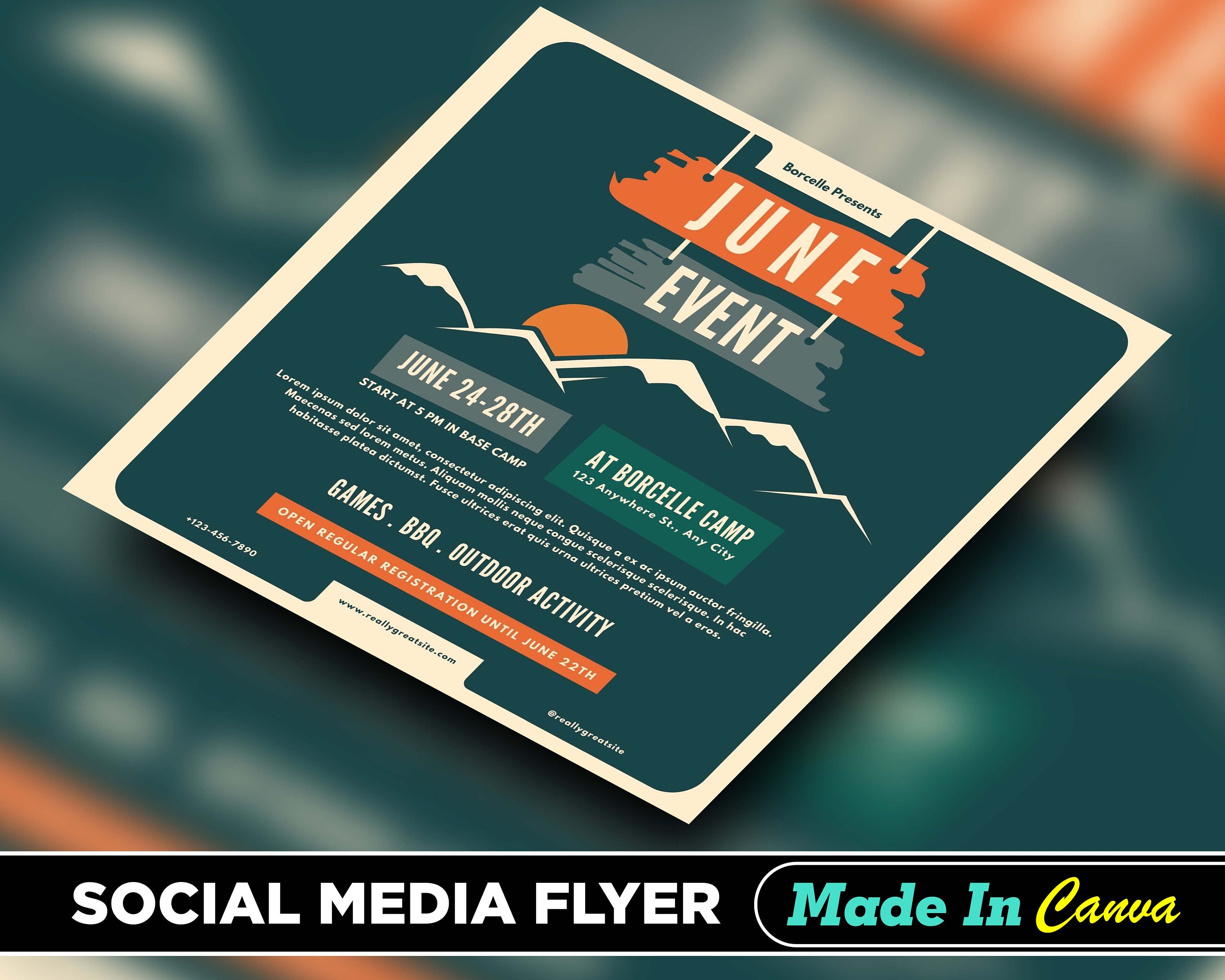 June Event Flyer, DIY Canva June Event Flyer Template 2022, Editable ...