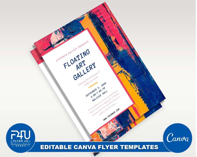 Floating Art Gallery Flyer, DIY Canva Floating Art Gallery Flyer ...