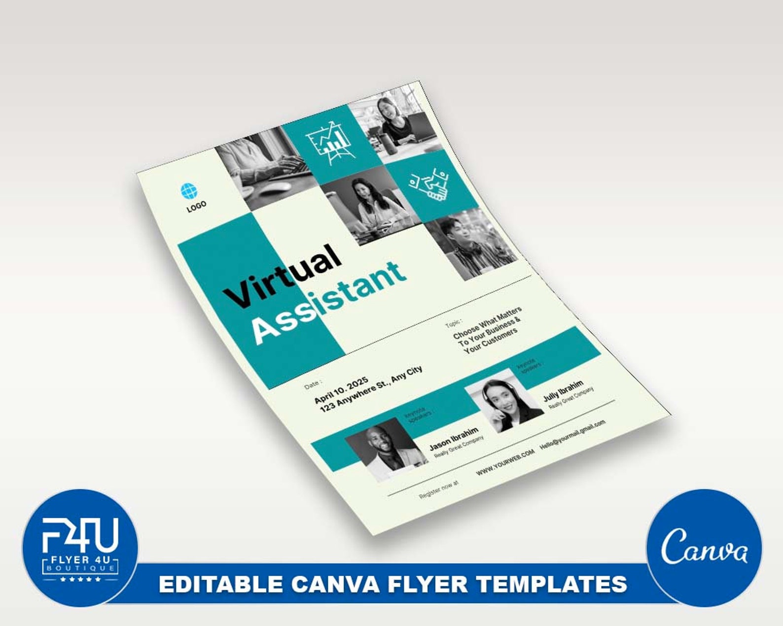 Virtual Assistant Flyer DIY Canva Virtual Assistant Flyer | Etsy