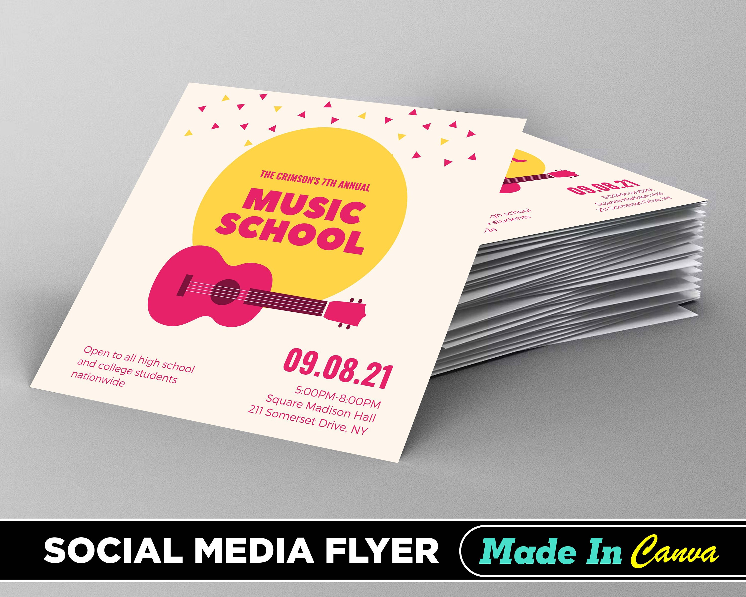 Music School Flyer DIY Canva Music School Flyer Template - Etsy
