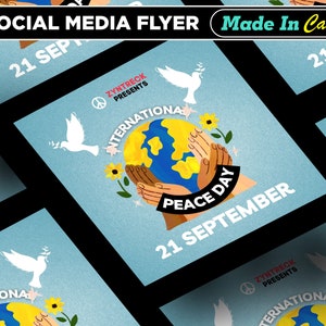 Day of Peace Flyer, DIY Canva Day of Peace Flyer Template 2022 ...