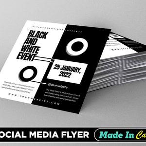 Black and White Event Flyer, DIY Canva Black and White Event Flyer ...