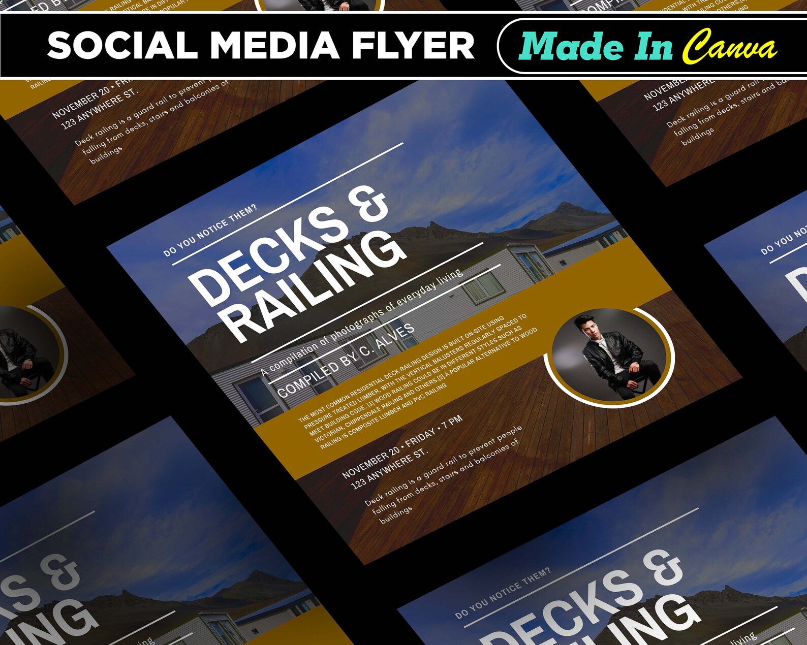 Decks & Railing Flyer, DIY Canva Decks and Railing Flyer Template ...