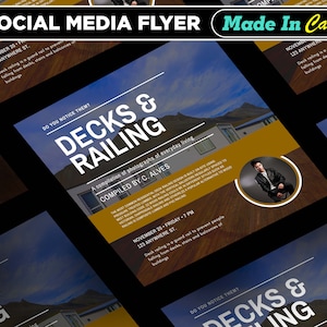 Decks & Railing Flyer, DIY Canva Decks and Railing Flyer Template ...