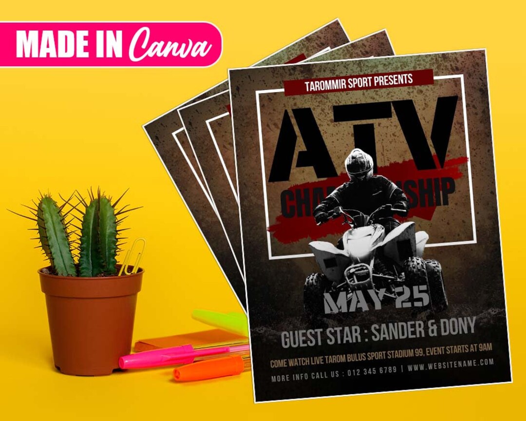 ATV Tournament Flyer, DIY Canva Atv Tournament Flyer, Editable Canva US ...