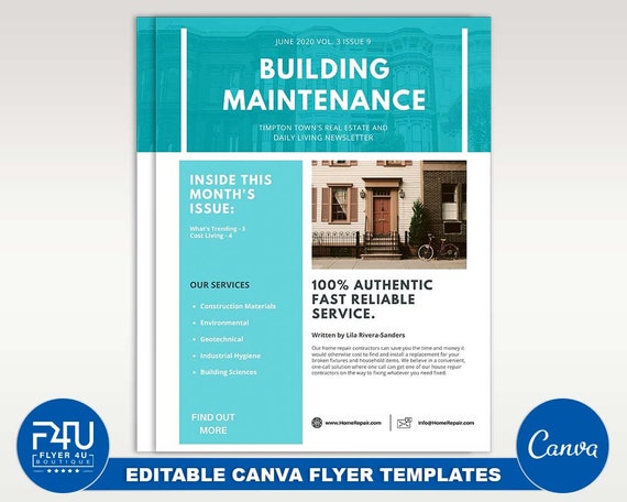 Building Maintenance Service Flyer DIY Canva Building - Etsy
