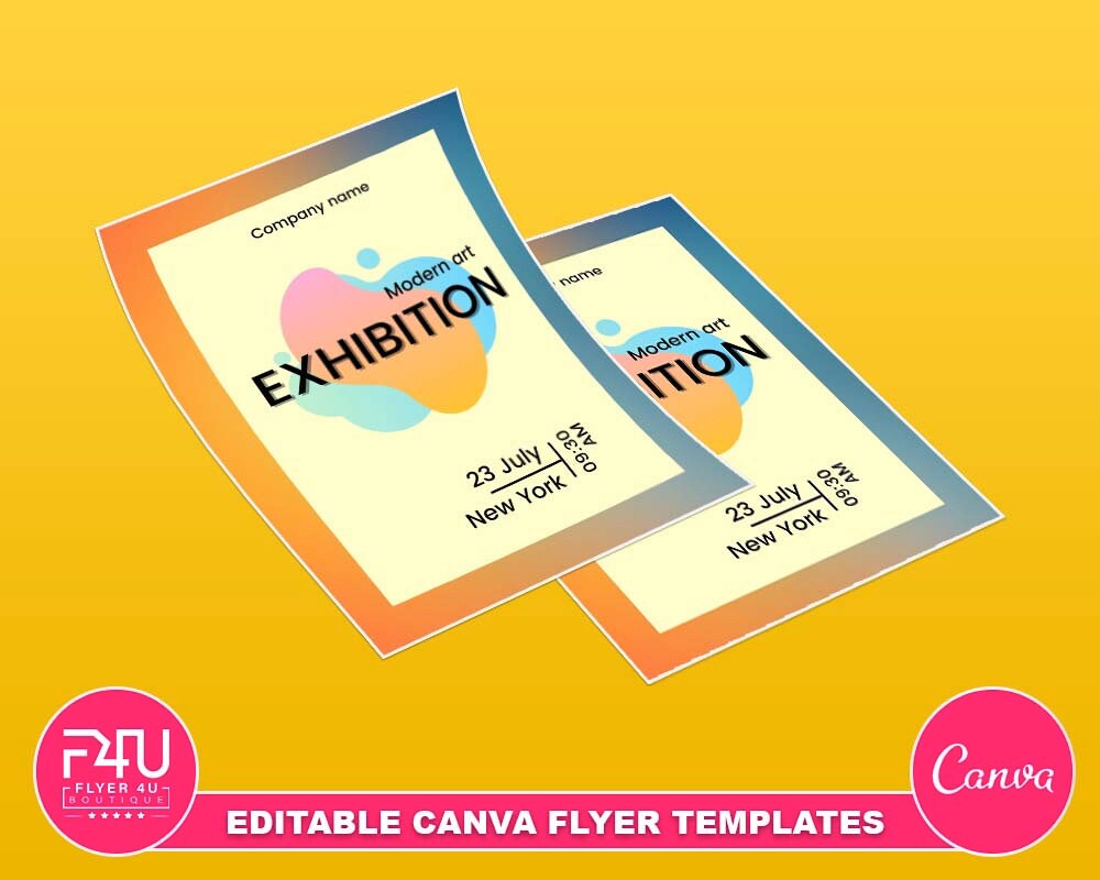 Art Exhibition Invitation Flyer, DIY Canva Art Exhibition Invitation ...