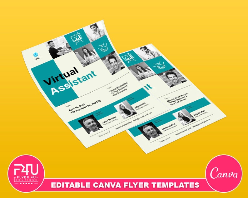 Virtual Assistant Flyer DIY Canva Virtual Assistant Flyer - Etsy